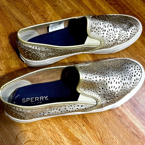 Sperry | Shoes | Sherry Metallic Gold Slip On Shoes | Poshmark